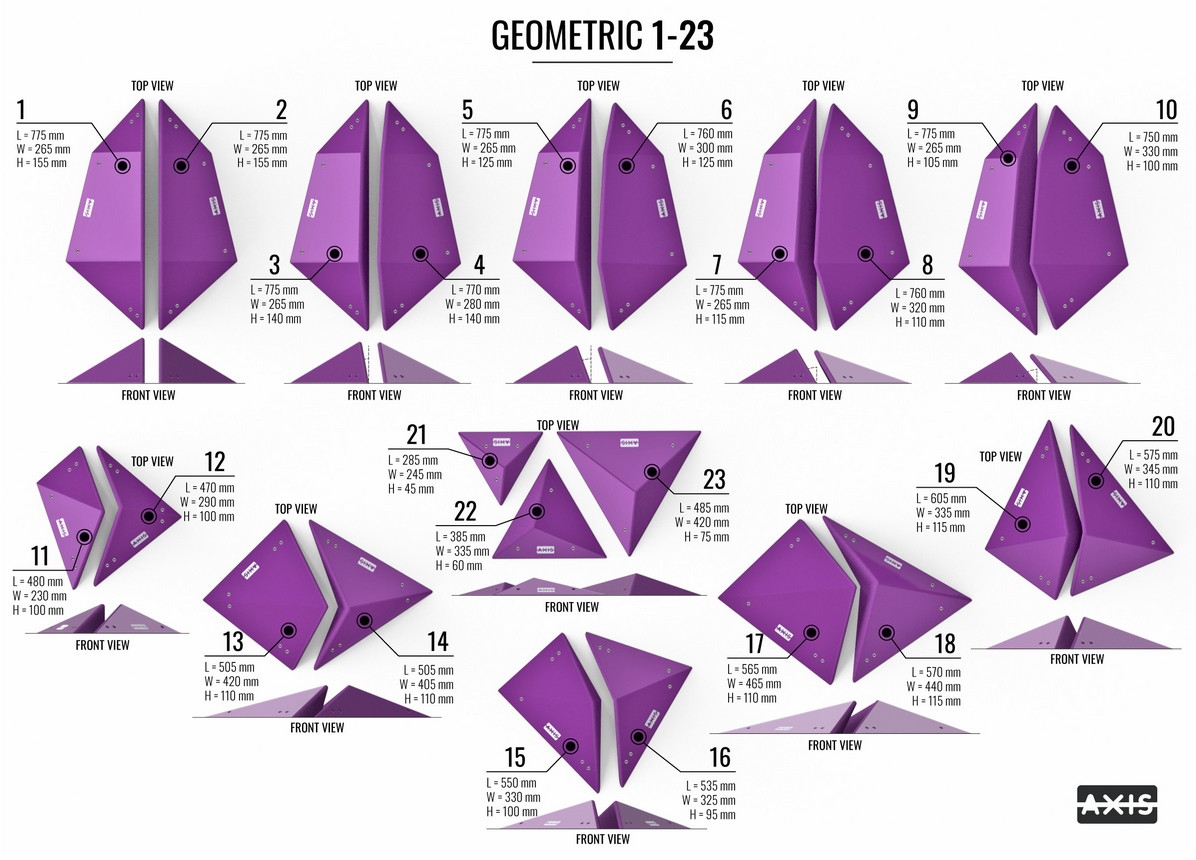 Geometric Plywood Dual Tex 01 | Axis | climb-holds.com