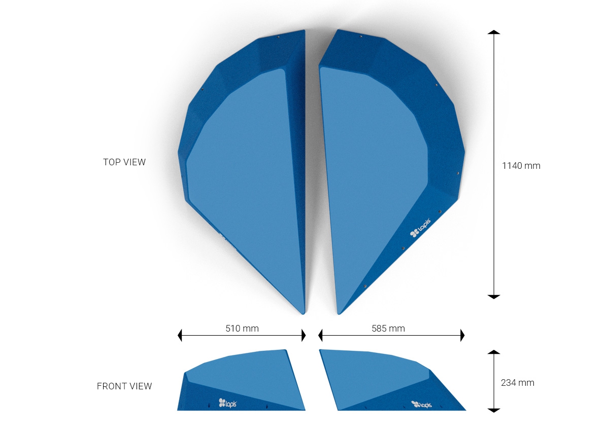 Petal Split Right Dual Tex Large | Lapis | climb-holds.com