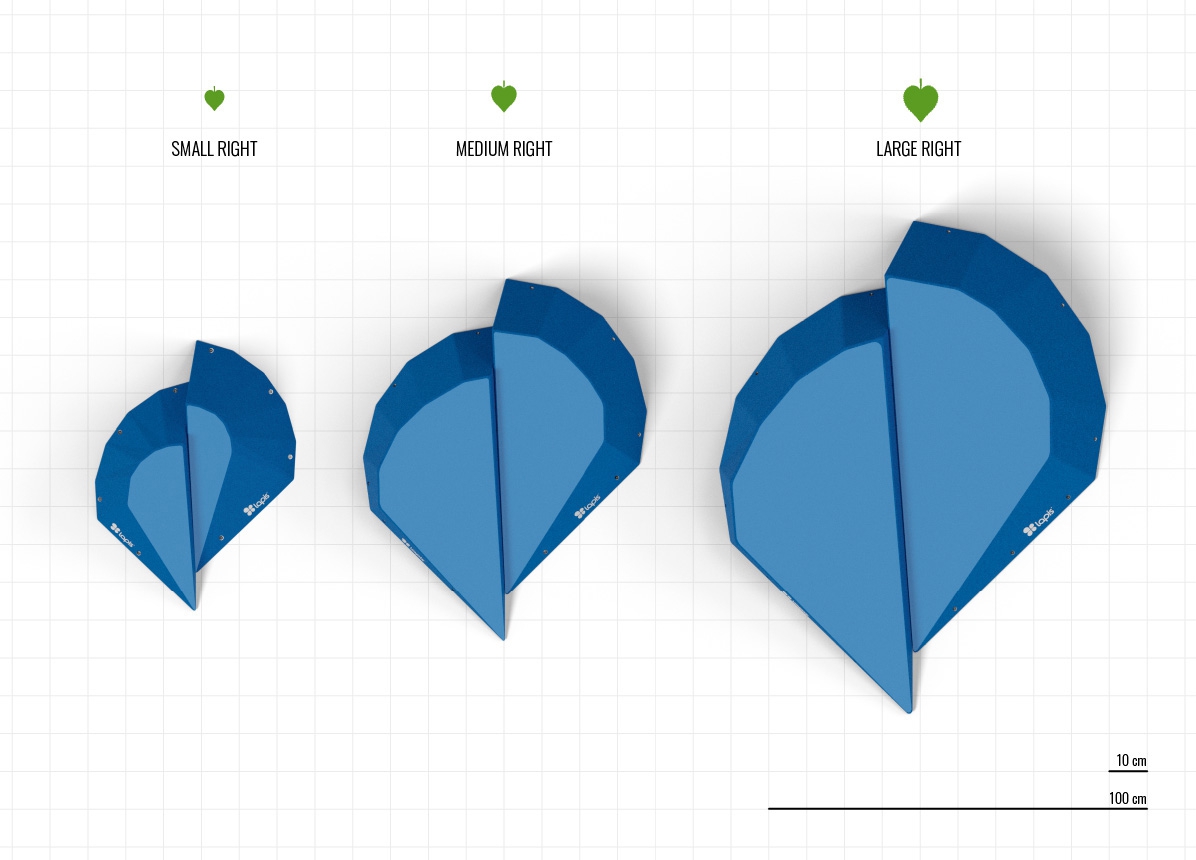Petal Split Right Dual Tex Large | Lapis | climb-holds.com