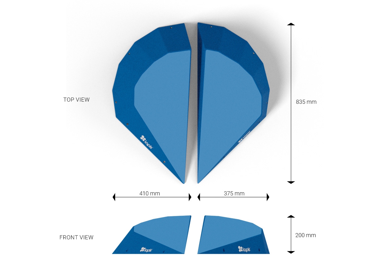 Lapis Petal Split Medium Left | Lapis | climb-holds.com